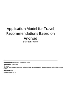 Application Model for Travel Recommendations Based on Android - Repository